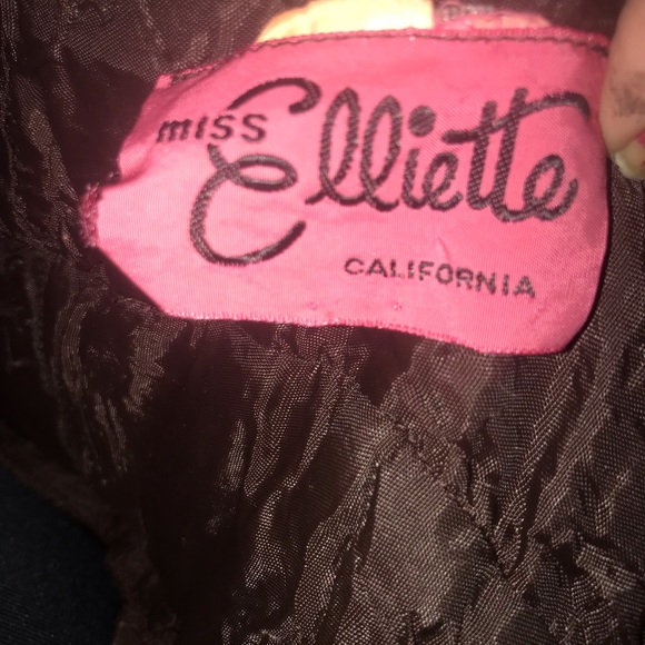 Miss Elliette | Dresses | Vintage Miss Elliette Brown Chiffon Dress ...